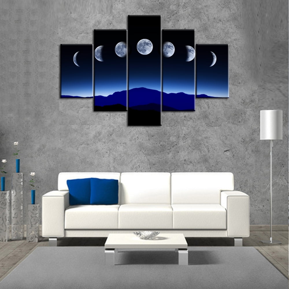 TISHIRON 5PCS Framed landscape theme Canvas Wall Art Set,60"x40" Full ...