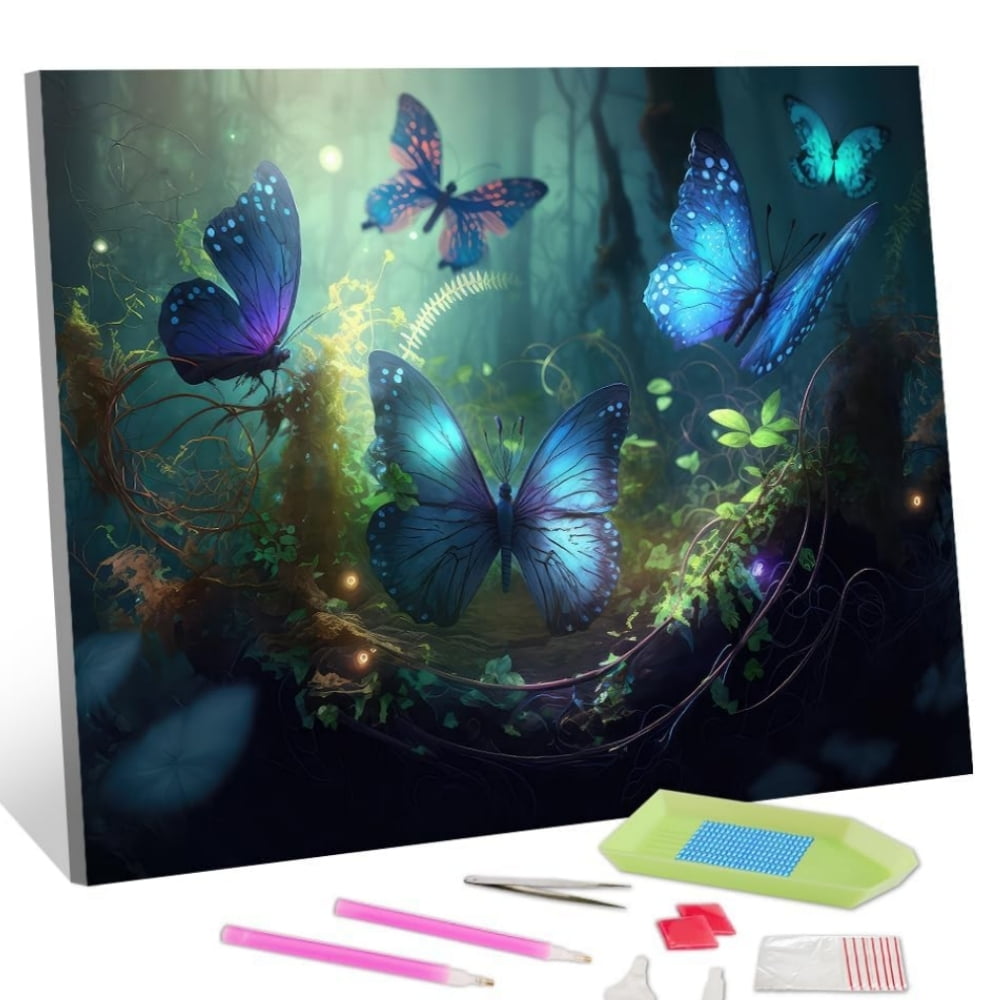 TISHIRON Diamond Art Painting Kits,12x16 inch 5D DIY Butterfly Magic ...