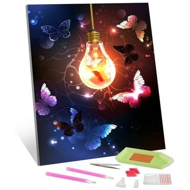 TISHIRON Diamond Art Painting Kits,12x16 inch 5D DIY Butterfly Magic ...