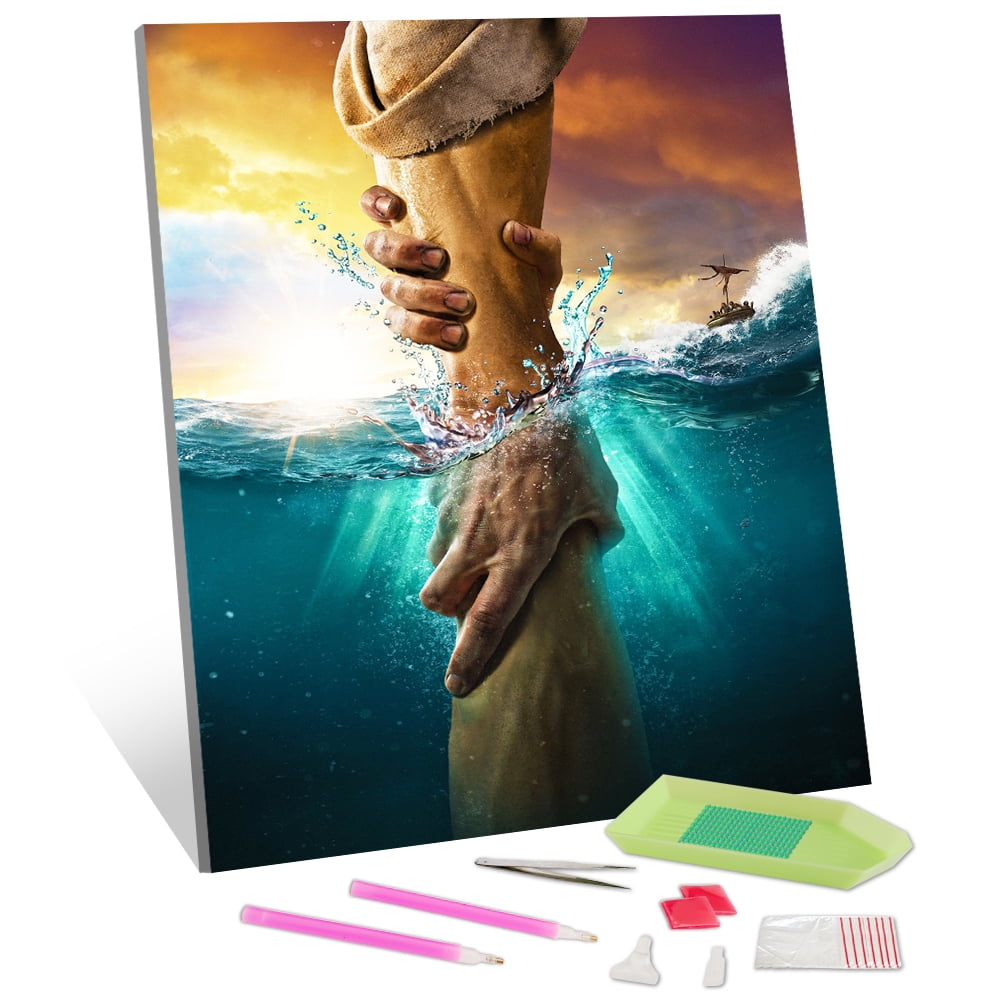 TISHIRON 5D DIY Diamond Art Painting Kit, 12x16 inch Christian Jesus ...