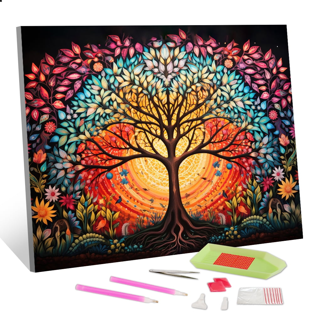 TISHIRON Diamond Art Painting Kits,12x16 inch 5D DIY Colorful Trees ...