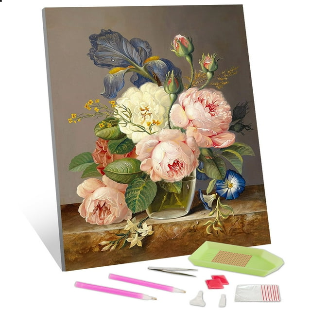 TISHIRON Diamond Art Painting Kits,12x16 inch 5D DIY Flowers Diamond ...