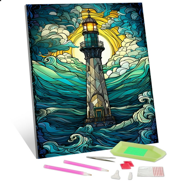 TISHIRON Diamond Art Painting Kits,12x16 inch 5D DIY Lighthouses ...