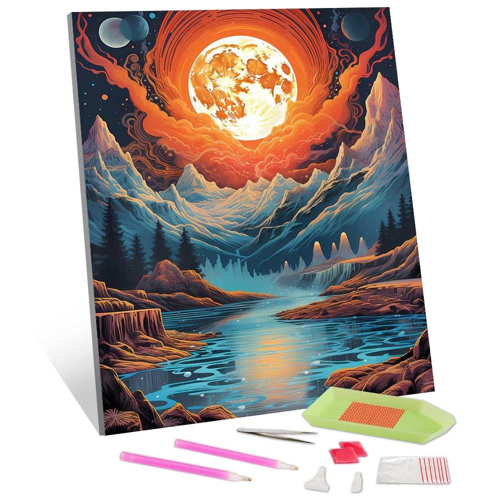 TISHIRON Mountain Lake Scenery Diamond Painting Art Kit - Walmart.com
