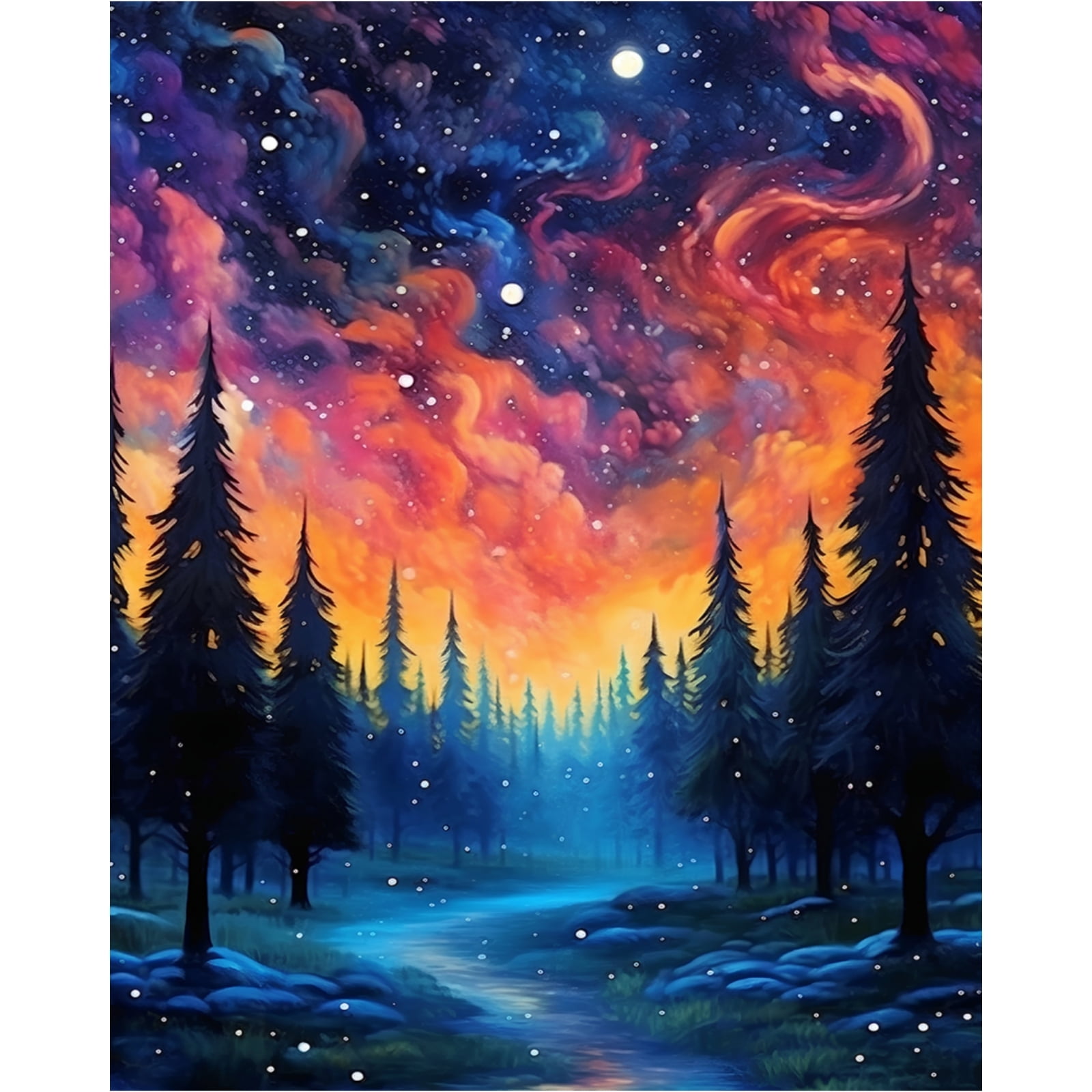 TISHIRON Diamond Art Painting Kits,12x16 inch 5D DIY Psychedelic Forest ...
