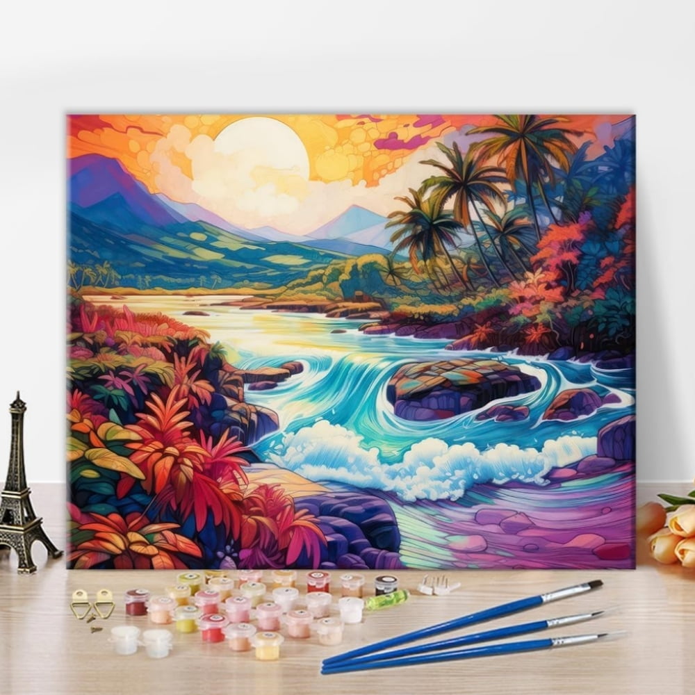 TISHIRON Paint by Numbers for Adults,16x20 inch Canvas Wall Art ...