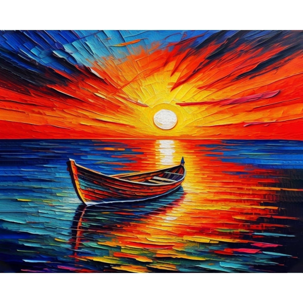 TISHIRON Paint by Numbers for Adults,16x20 inch Canvas Wall Art Boat ...