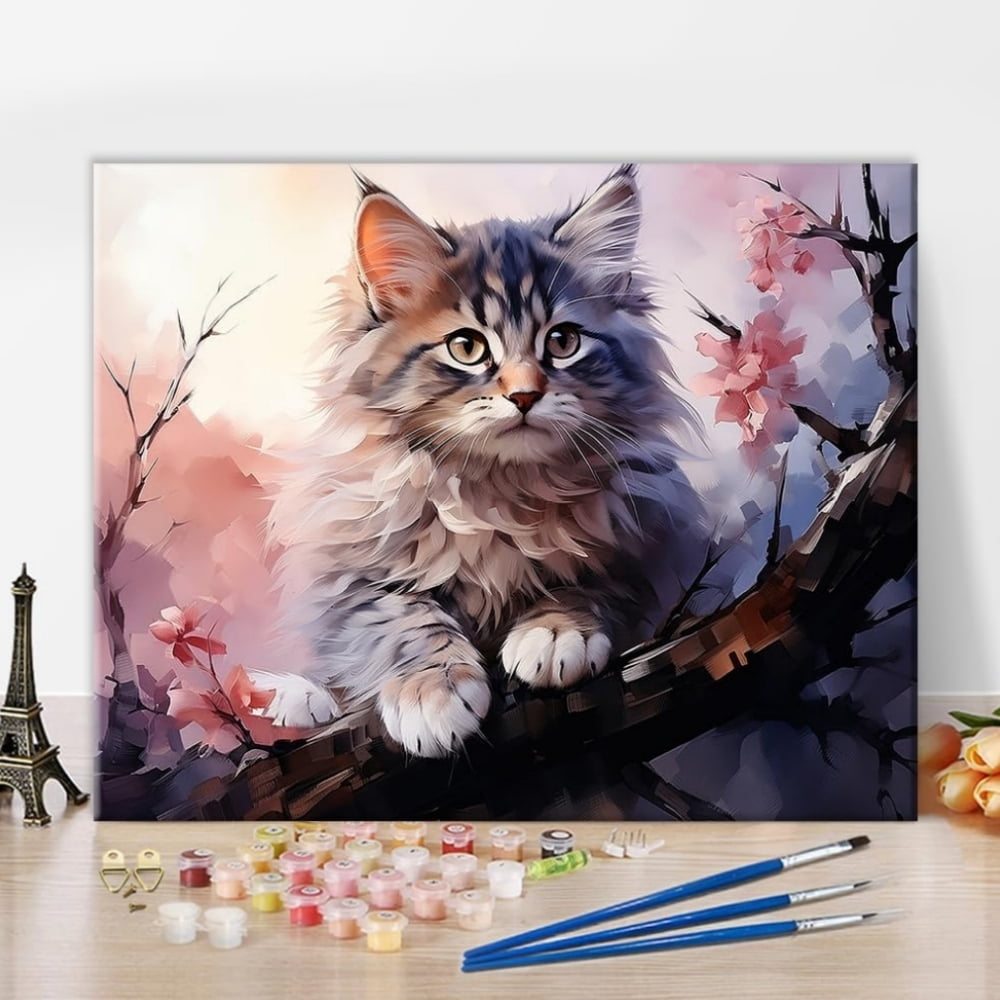 TISHIRON Paint by Numbers for Adults,16x20 inch Canvas Wall Art Cute ...