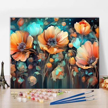 Paint By Numbers Kit for Adults Beginner - DIY Dolphins Floral Dream ...