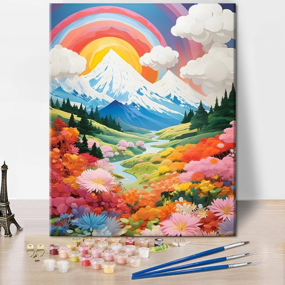 TISHIRON Paint by Numbers for Adults,16x20 inch Canvas Wall Art Rainbow ...