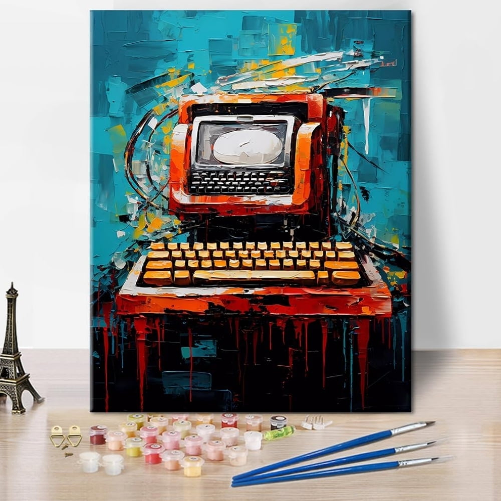 TISHIRON Paint by Numbers for Adults,16x20 inch Canvas Wall Art Retro ...