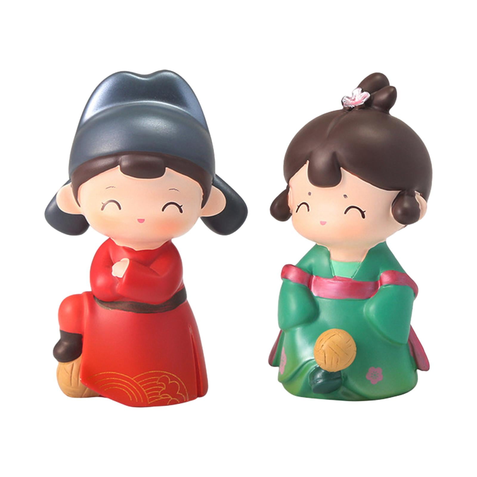 TISHITA 1 Pair Traditional Young Couple Sculptures Lovers Miniature Art ...
