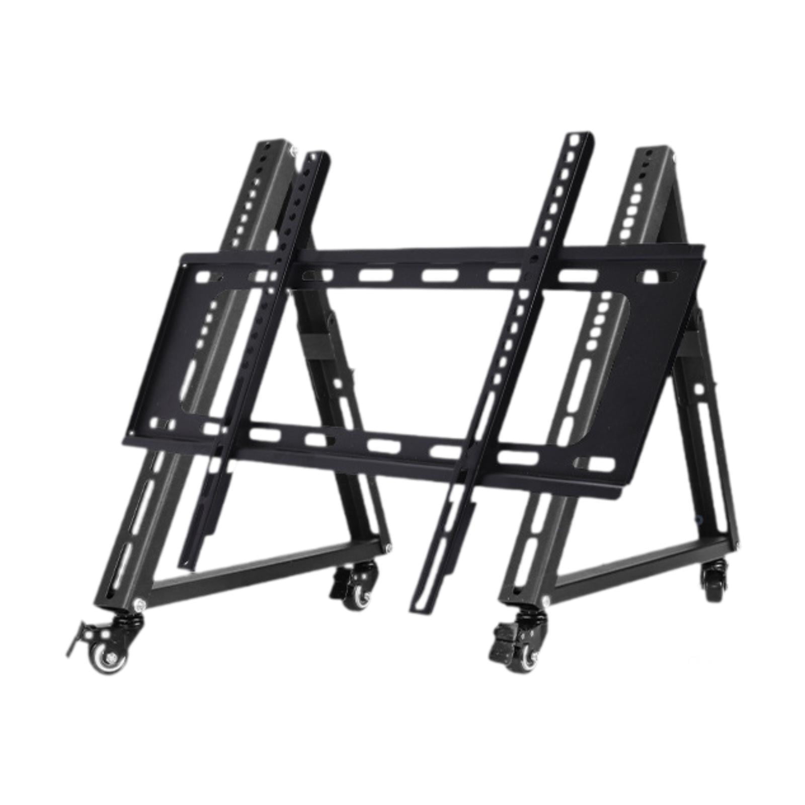 TISHITA 2 Pieces Low Height Mobile TV Stand Adjustable Viewing Angle ...