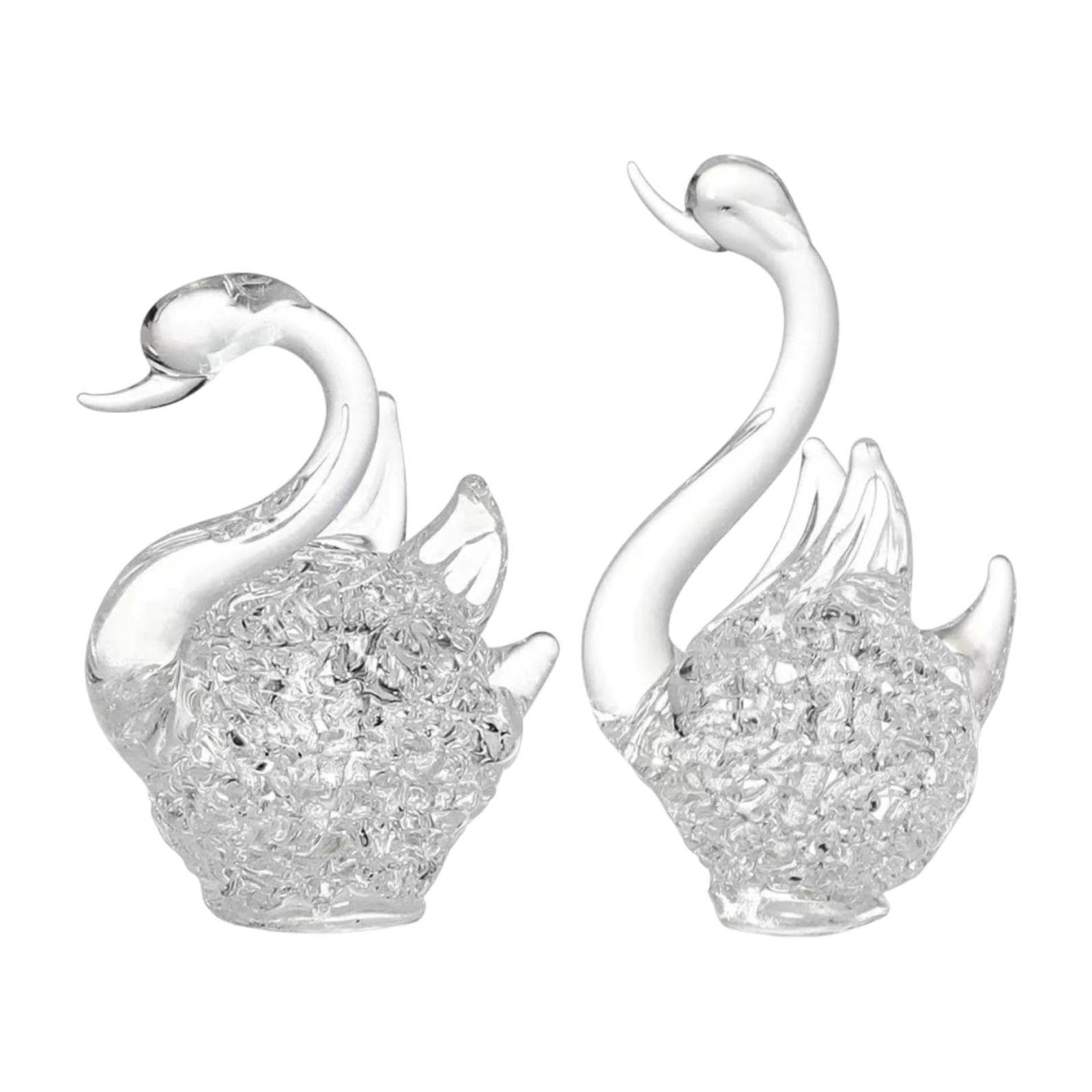 TISHITA 2 Pieces Miniature Swan Figurines Mini Swan Statues Decoration ...