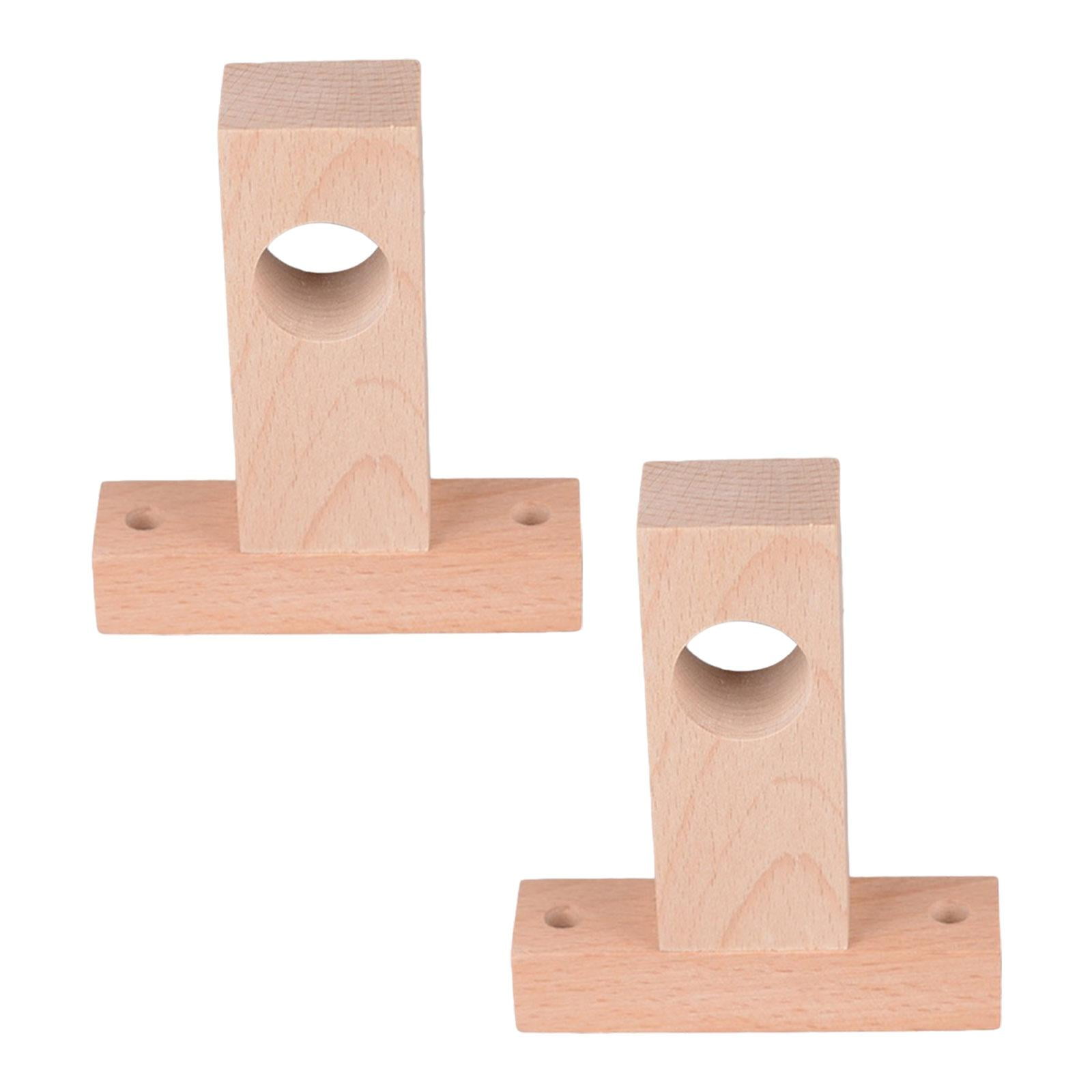 TISHITA 2 Pieces Wooden Rod Holder Curtain Rod Support Bracket Closet ...