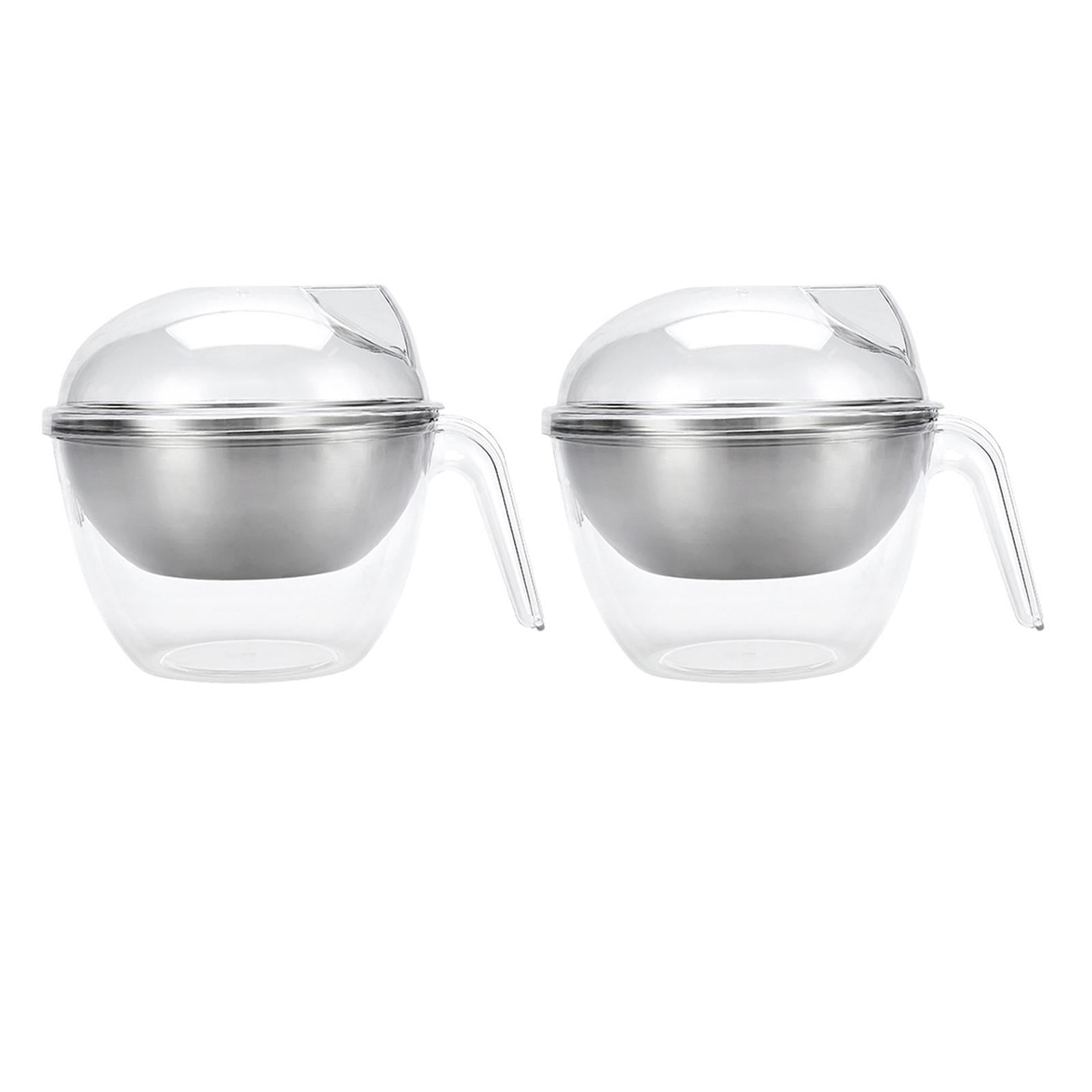 TISHITA 2x Portable Salad Bowl, Kitchen Container with Handle, Serving ...