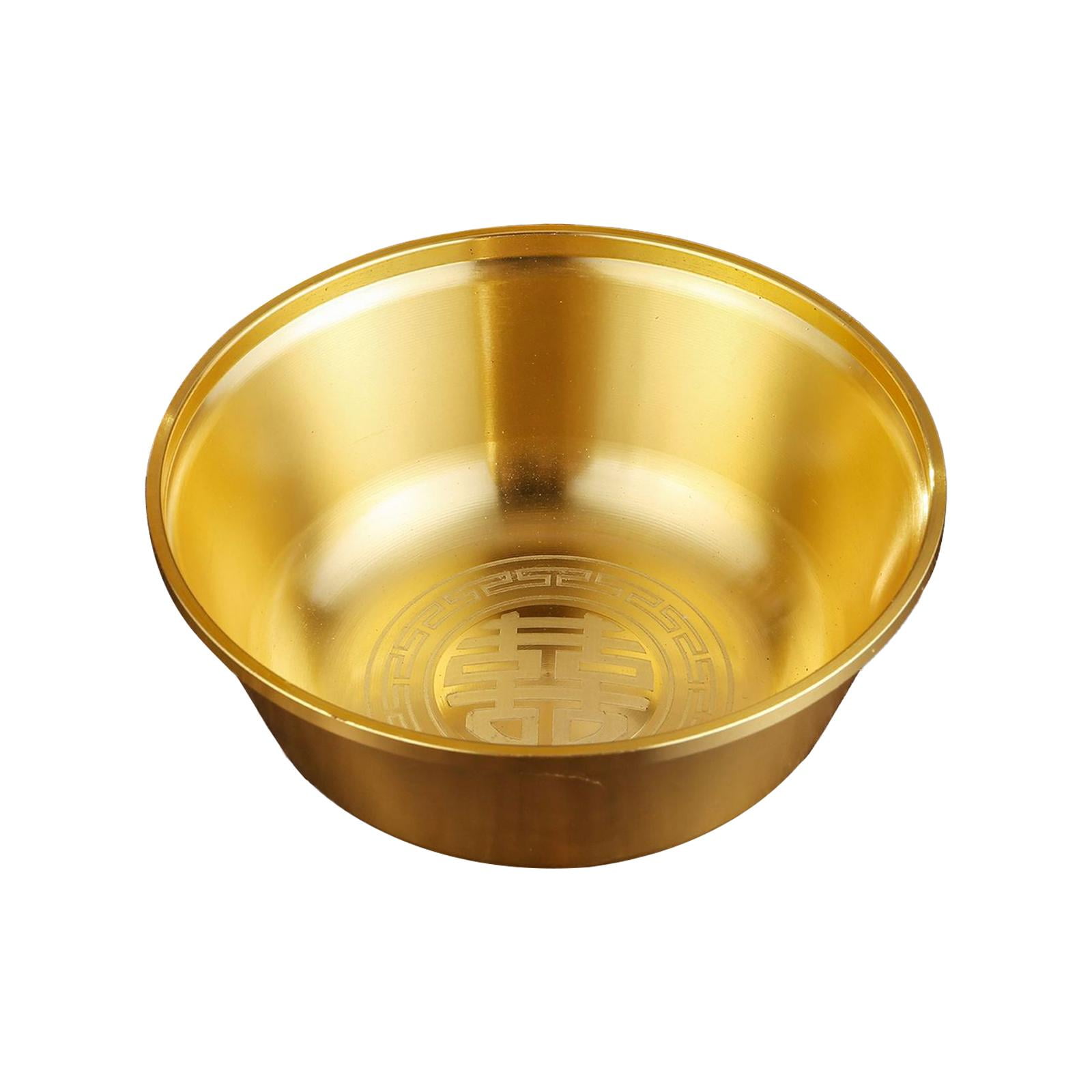 TISHITA 3.3inch Brass Chinese Fortune Bowl Ornament Prosperity Bowl ...