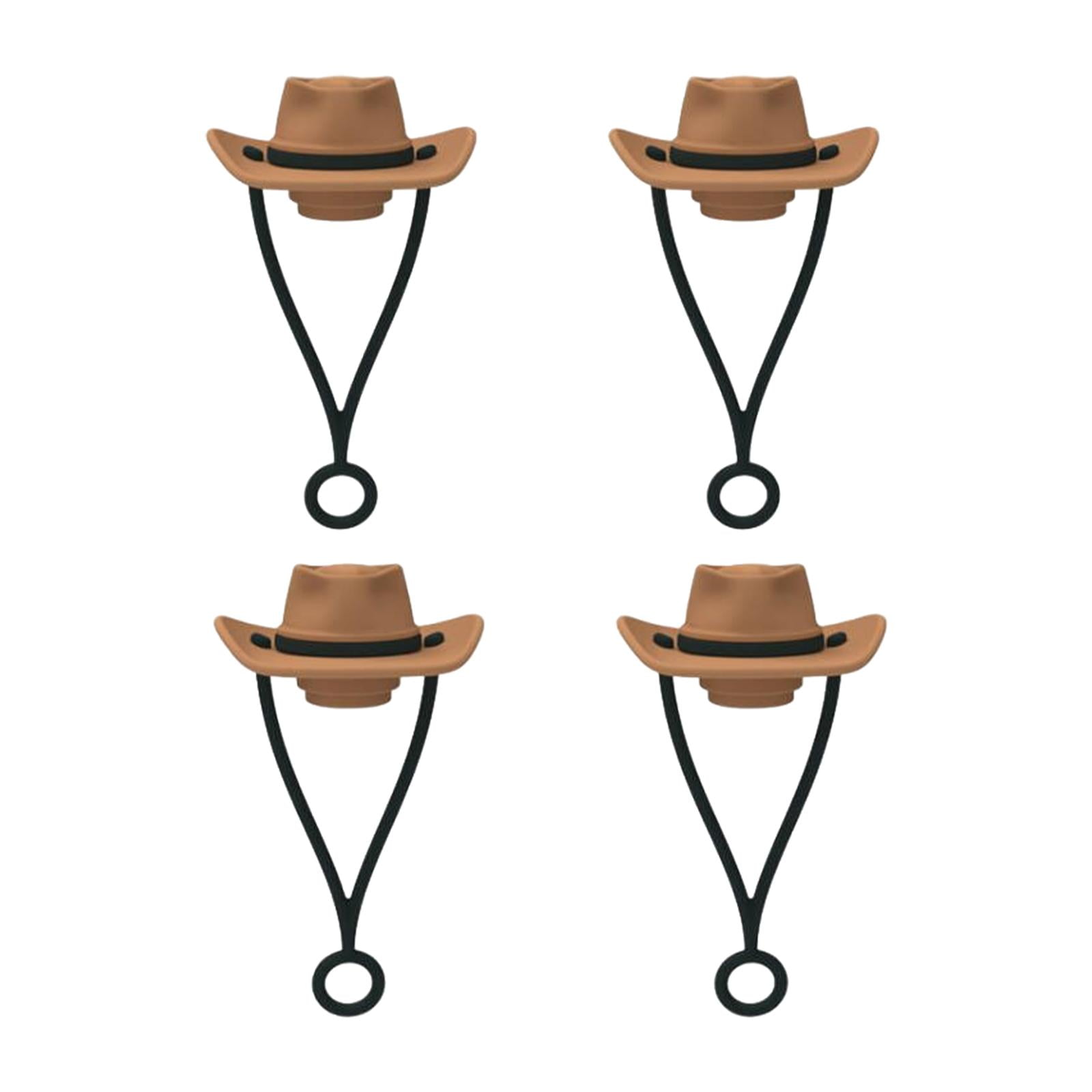 TISHITA 4Pcs Straw Topper Protector Lid Cowboy Hat Straw s Decorations ...