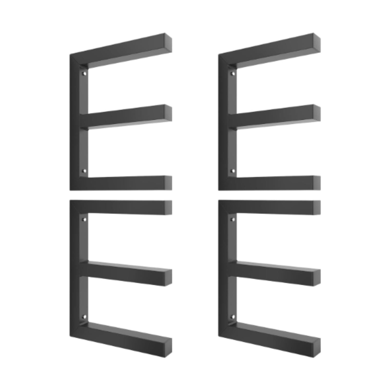 TISHITA 4x Wood Organizer Lumber Storage Rack Black Wall Mount Holds up ...