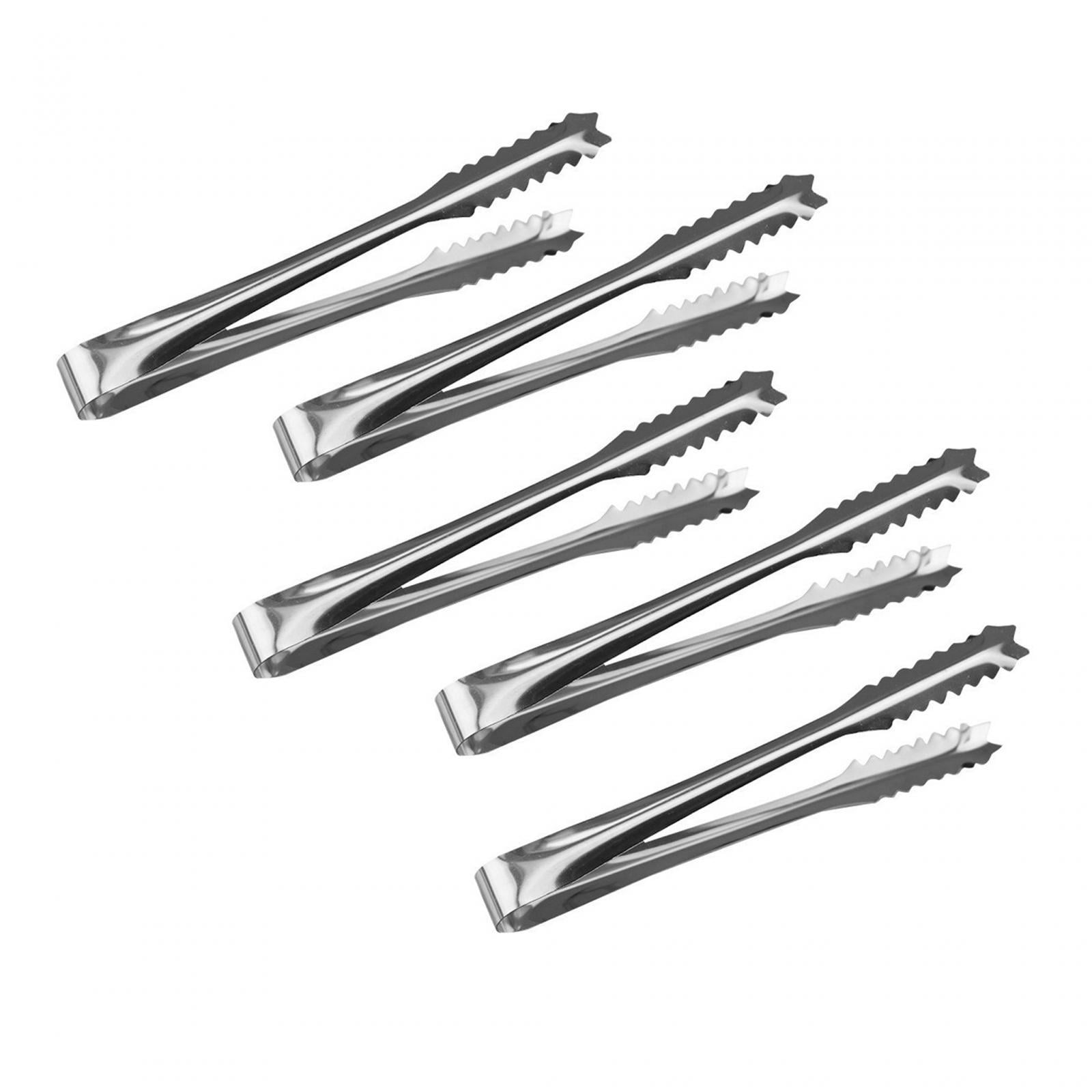 TISHITA 5PCS Kitchen Tongs, Stainless Steel Ice Tongs, Portable Steak ...