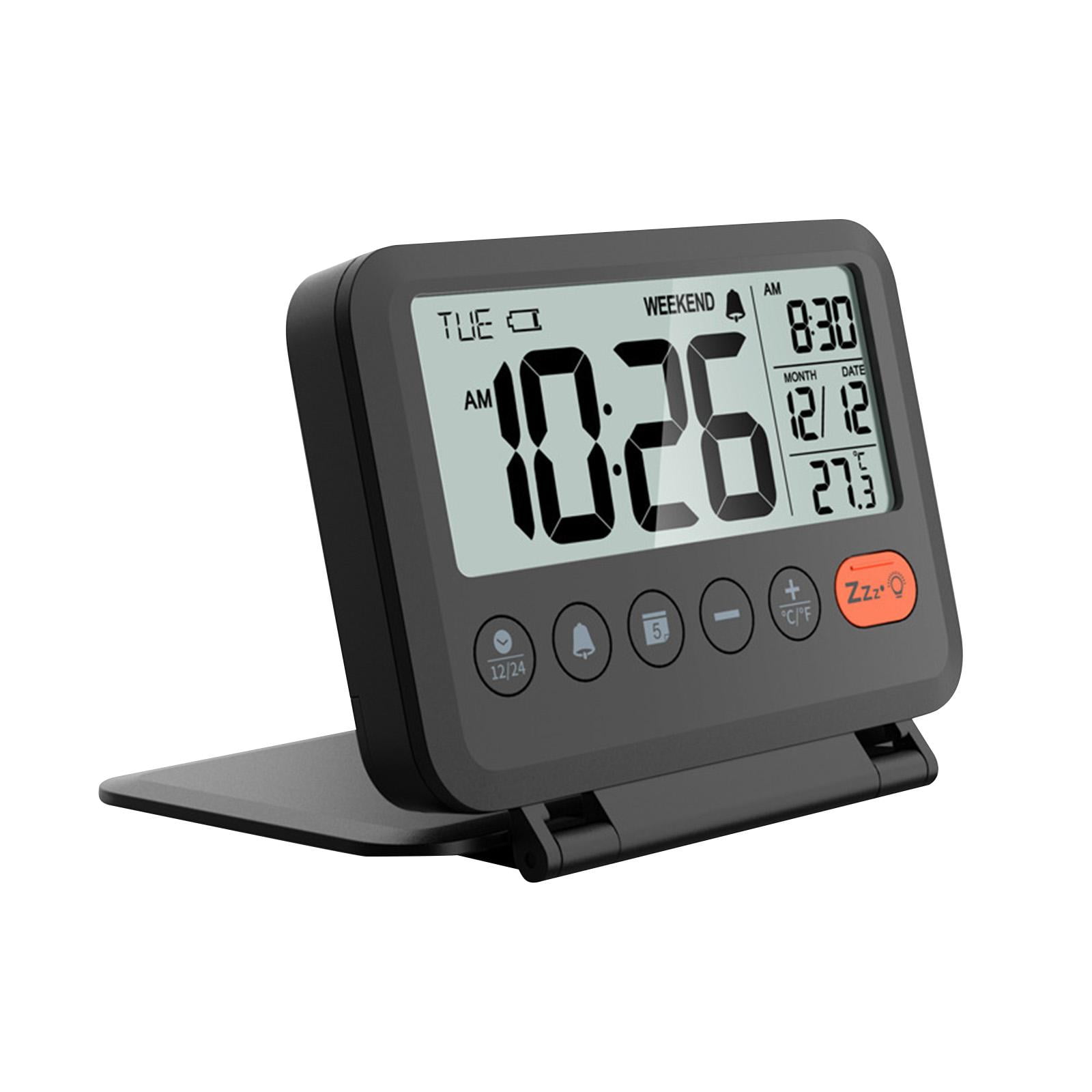 TISHITA Alarm Clock Thermometer Clock Foldable Portable Small Clock LCD ...