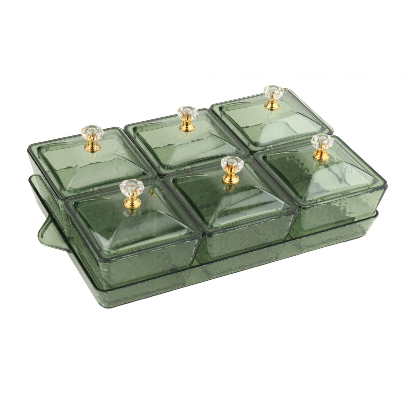 TISHITA Appetizer Tray Divided Serving Container with Lid Food Storage ...