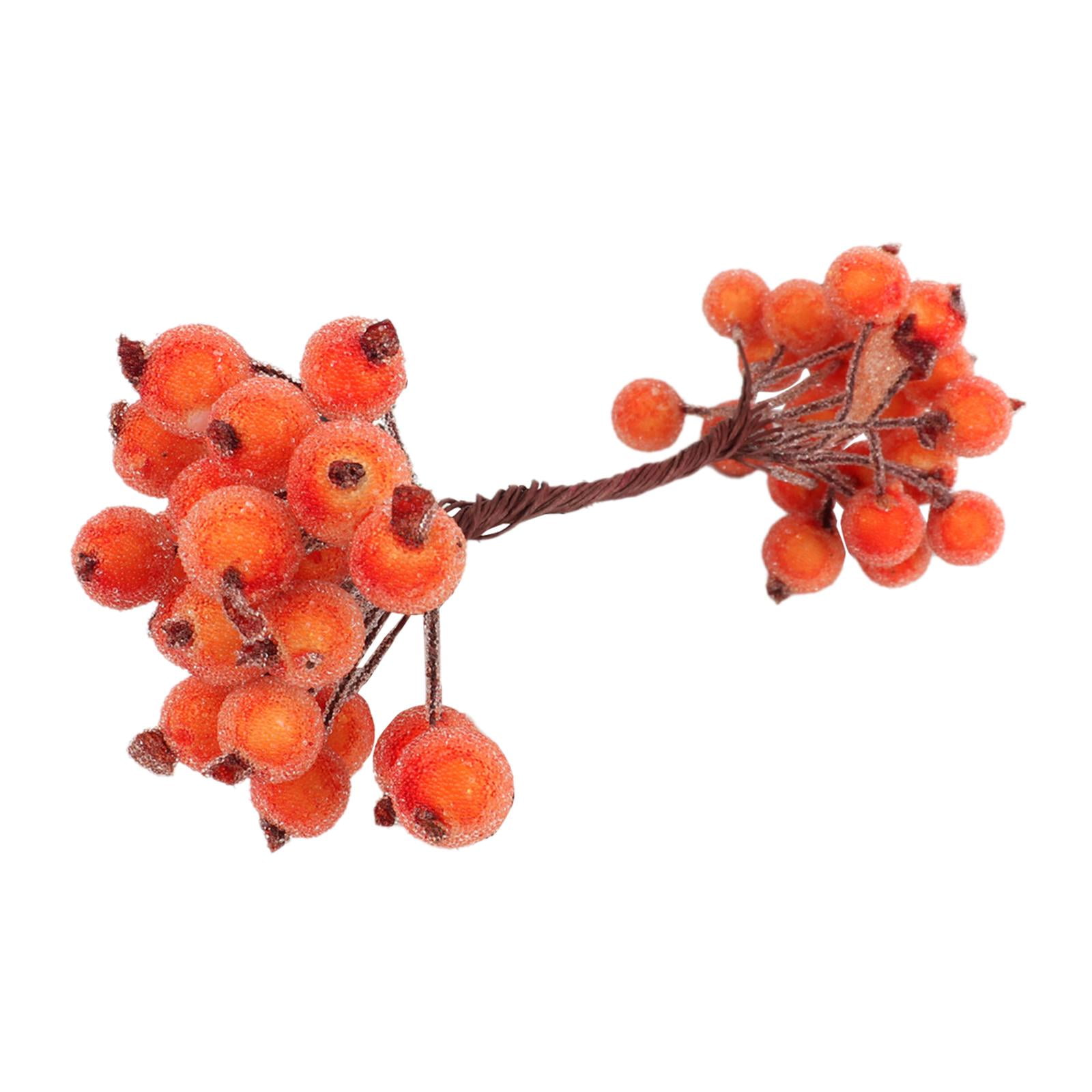 TISHITA Artificial Frosted Holly Berries DIY Christmas Tree Decorations ...