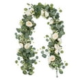 TISHITA Artificial Green Leaf Vines, Greenery Garland, Faux Eucalyptus ...