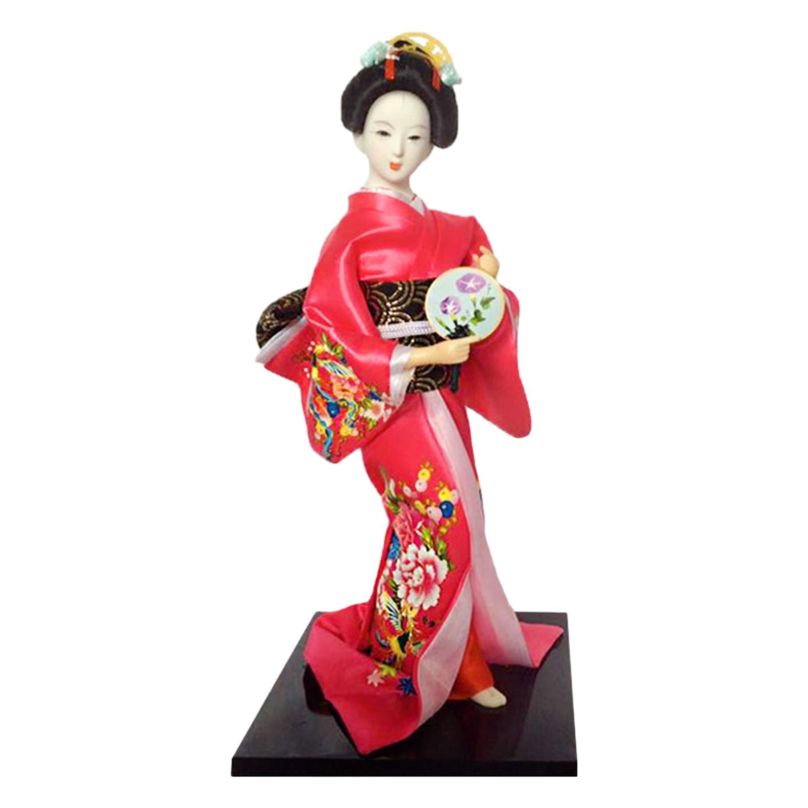 TISHITA Asian Statue Japanese Kimono Geisha Doll Folk Ethnic Decoration ...