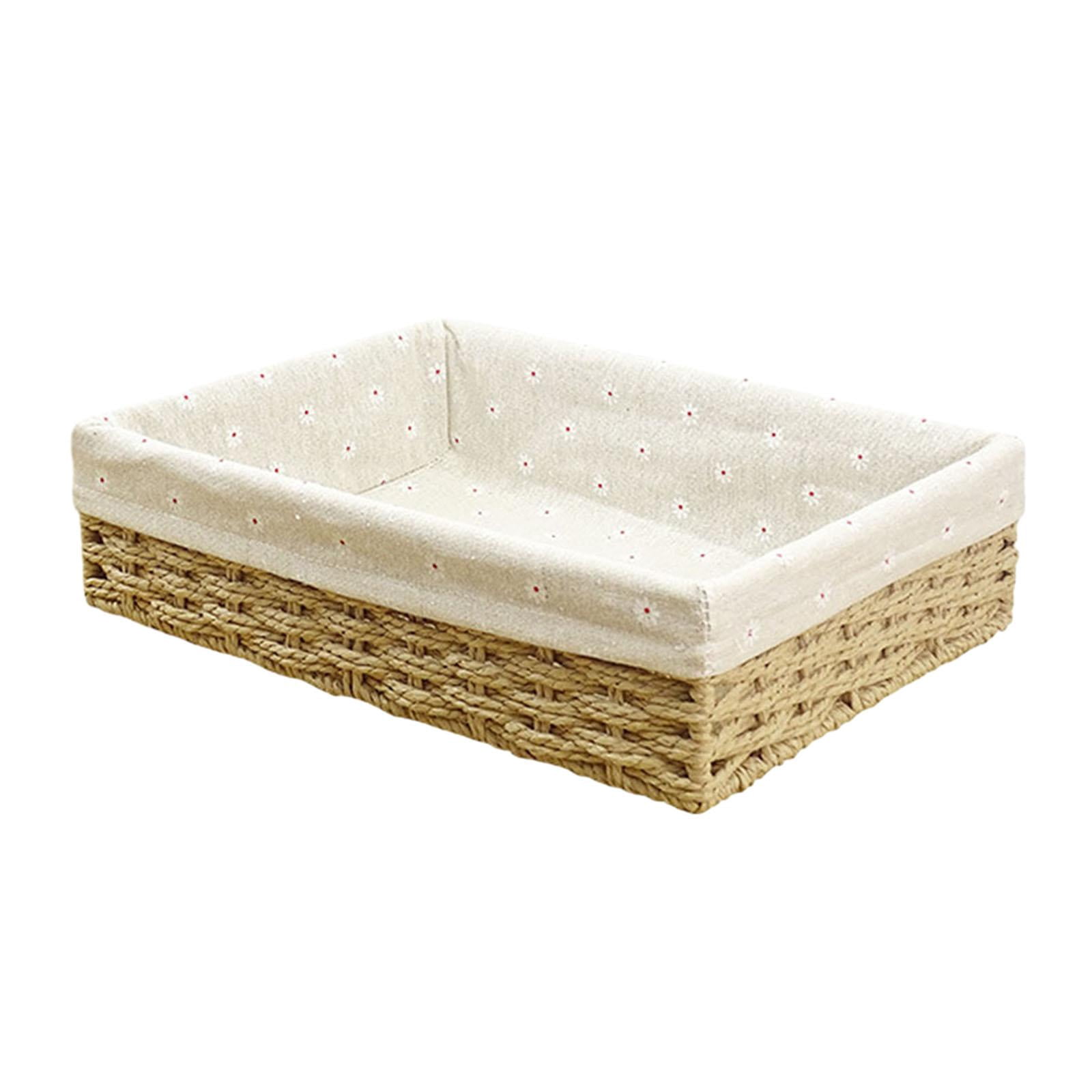 TISHITA Braided Basket, Rectangular Organizer, Picnic Basket, Hand ...