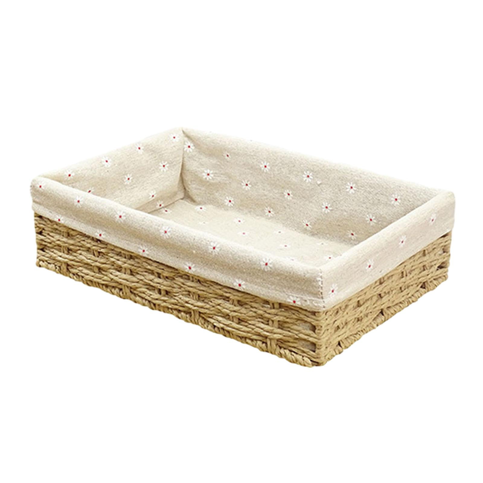 TISHITA Braided Basket, Rectangular Organizer, Picnic Basket, Hand ...