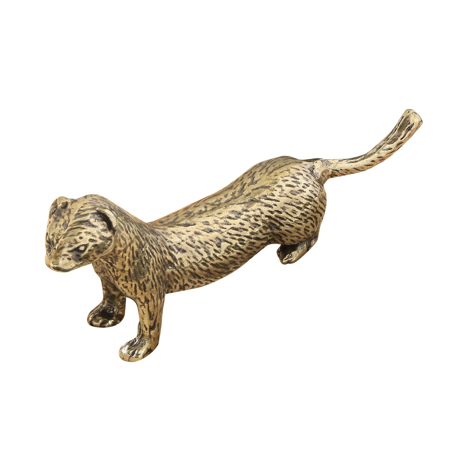 TISHITA Brass Mini Weasel Statue Collection Weasel Figurine for Cabinet ...