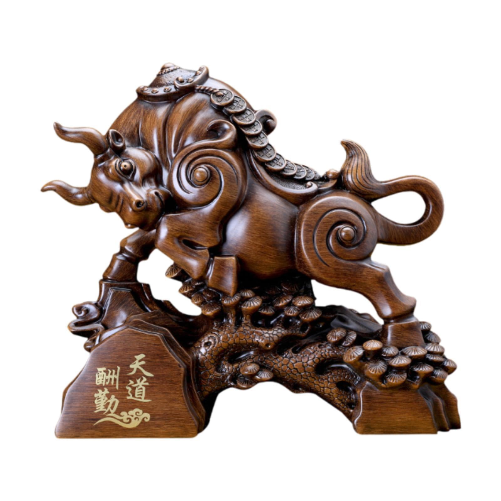 TISHITA Bull Statue Animal Sculpture Modern Resin Table Centerpiece ...