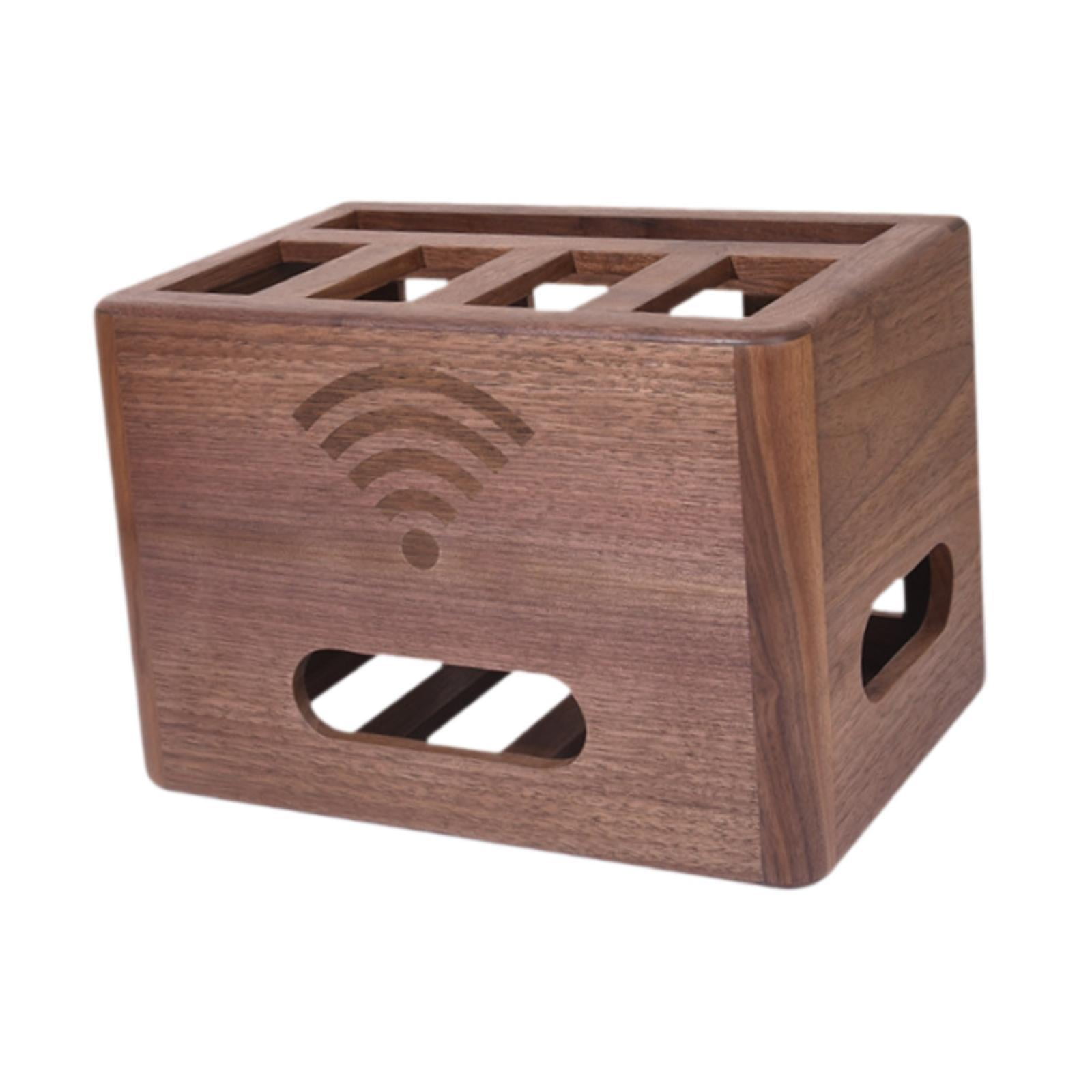 TISHITA Cable Management Box Cord Holder Wood Portable Power Strip Box ...