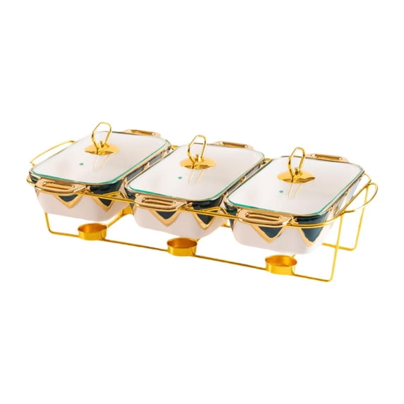 TISHITA Chafing Dish Buffet Set Ceramic Casserole Dish Rectangular ...