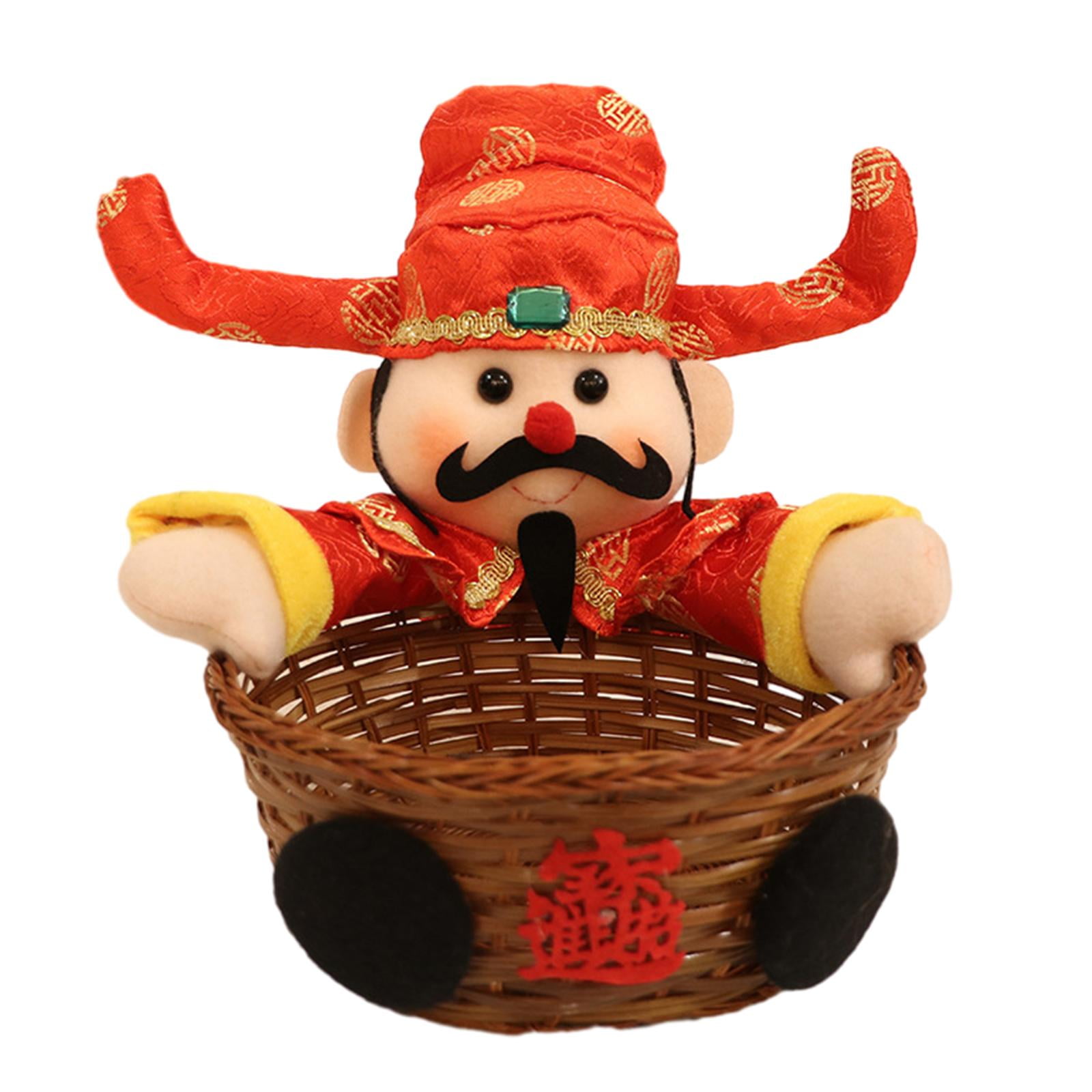 TISHITA Chinese New Year Decoration God of Wealth Doll Hand Woven ...