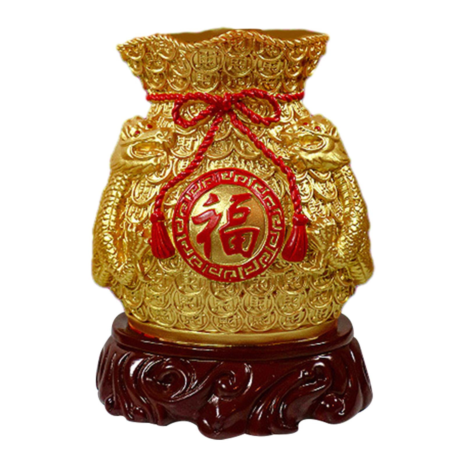 TISHITA Chinese New Year Feng Shui Blessing Bag Vase Decor Planter Pot ...