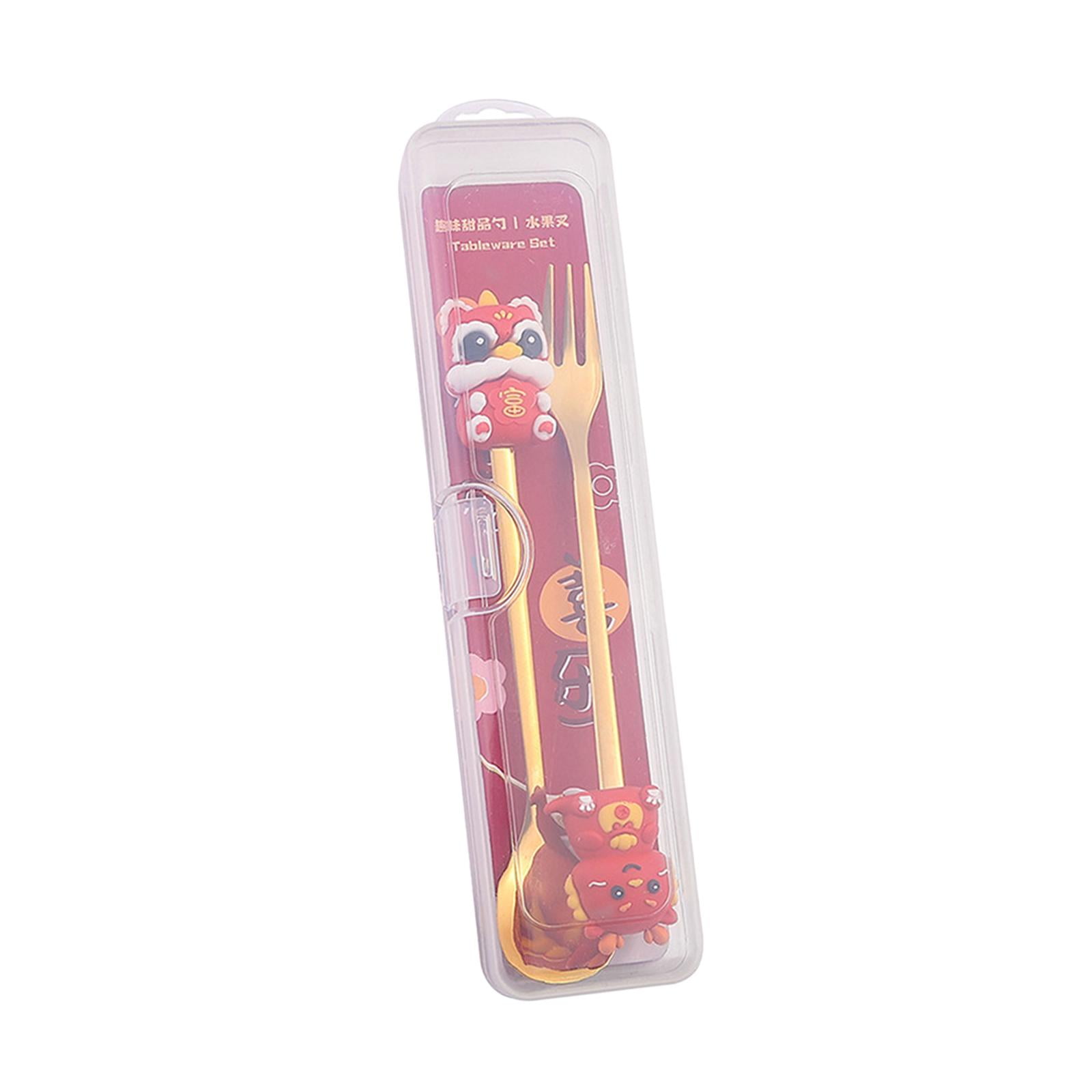 TISHITA Chinese New Year Tableware Spoon And Fork Set Multipurpose ...
