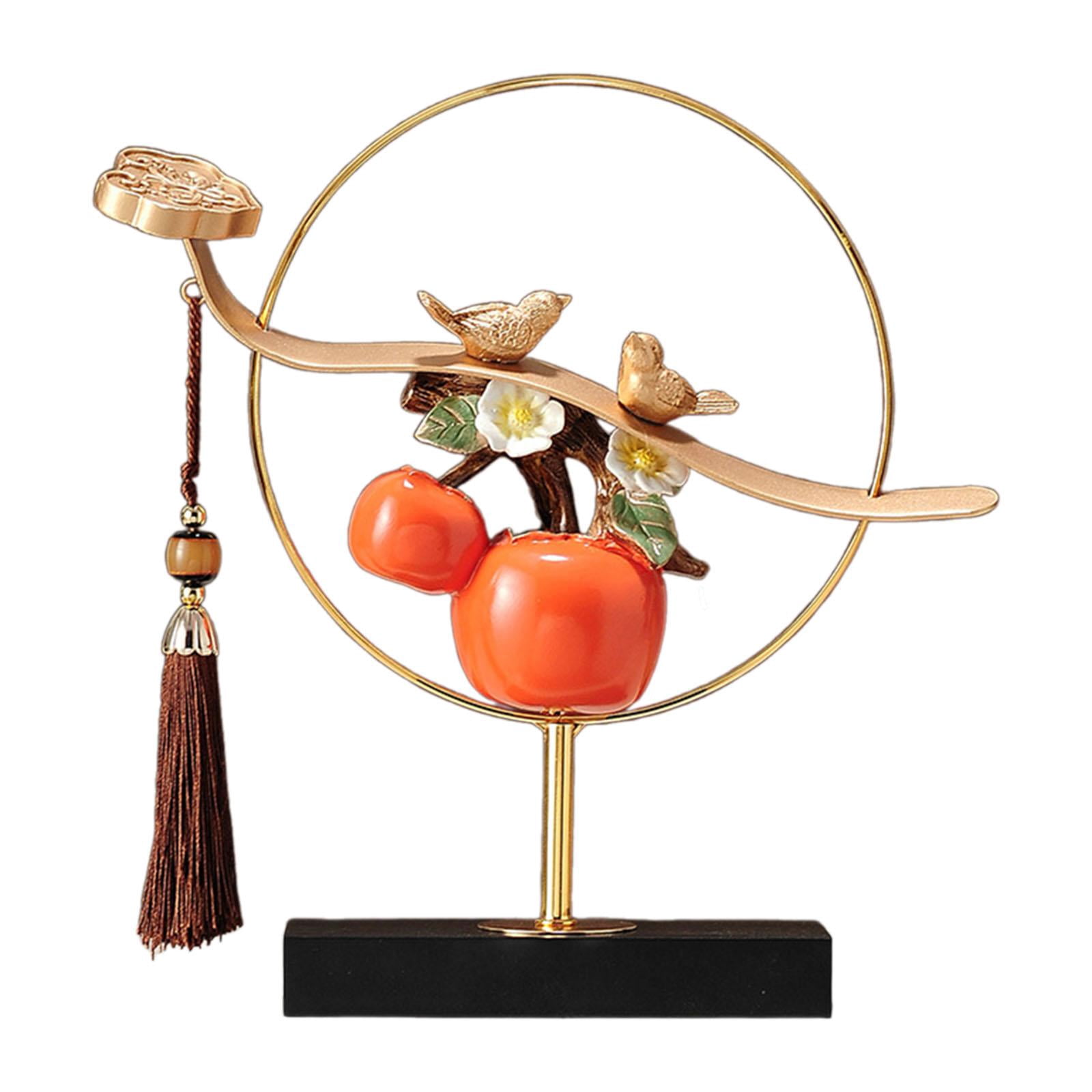 TISHITA Chinese Persimmon and Figurine 11x2.7x11.8inch Decorative ...