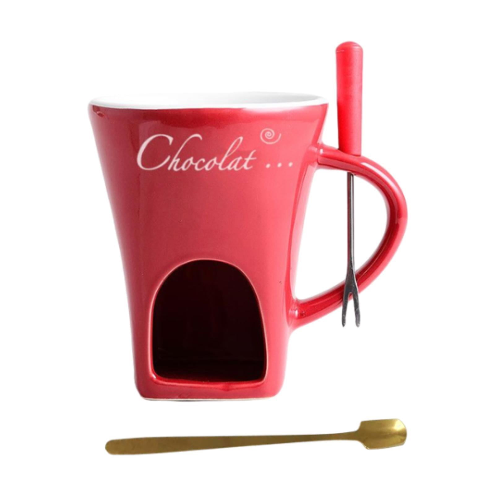 TISHITA Chocolate Fondue Pot Ceramic Hot Pot Chocolate Melted Cookware ...