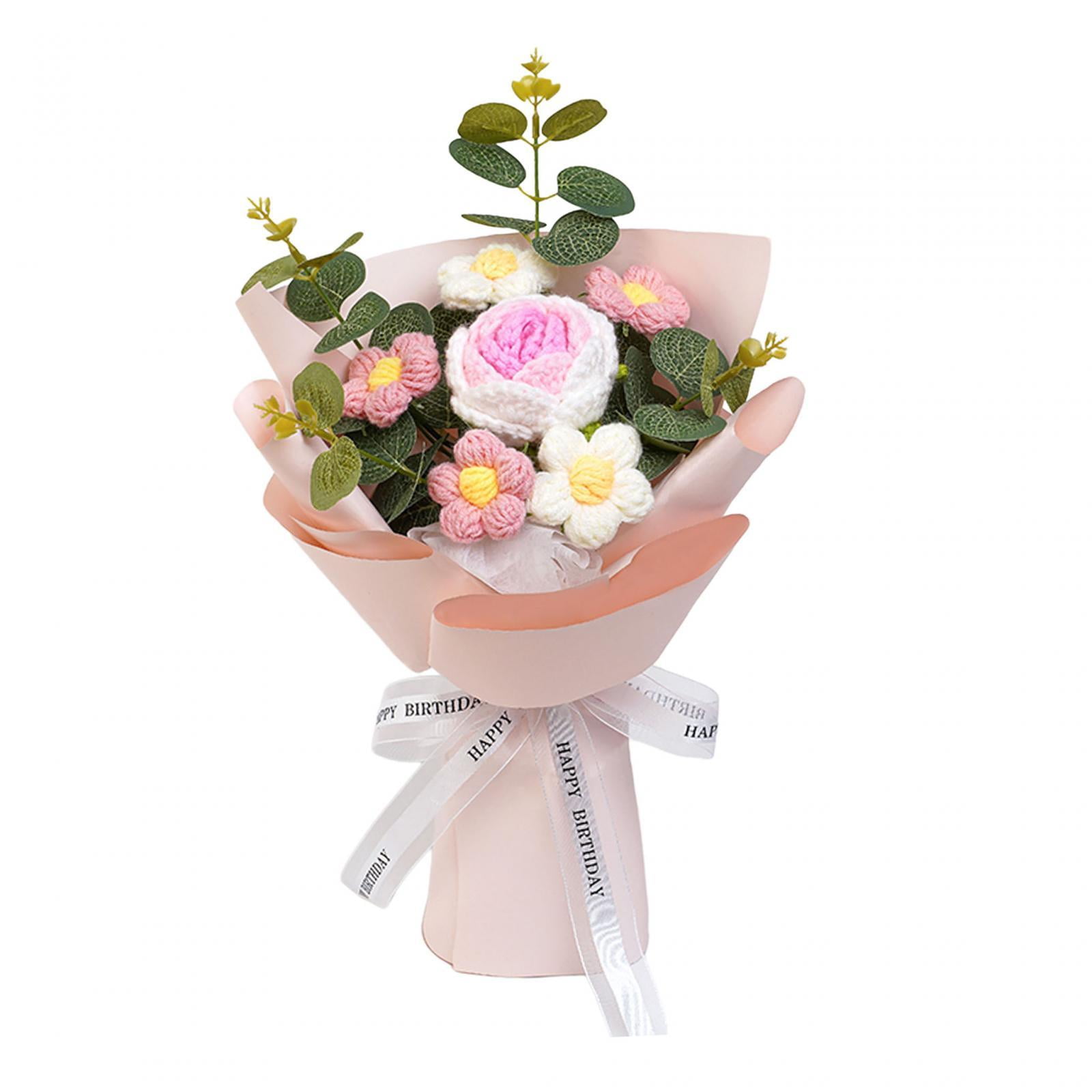 TISHITA Crochet Flower Bouquet Knitted Flower Finished Handmade ...