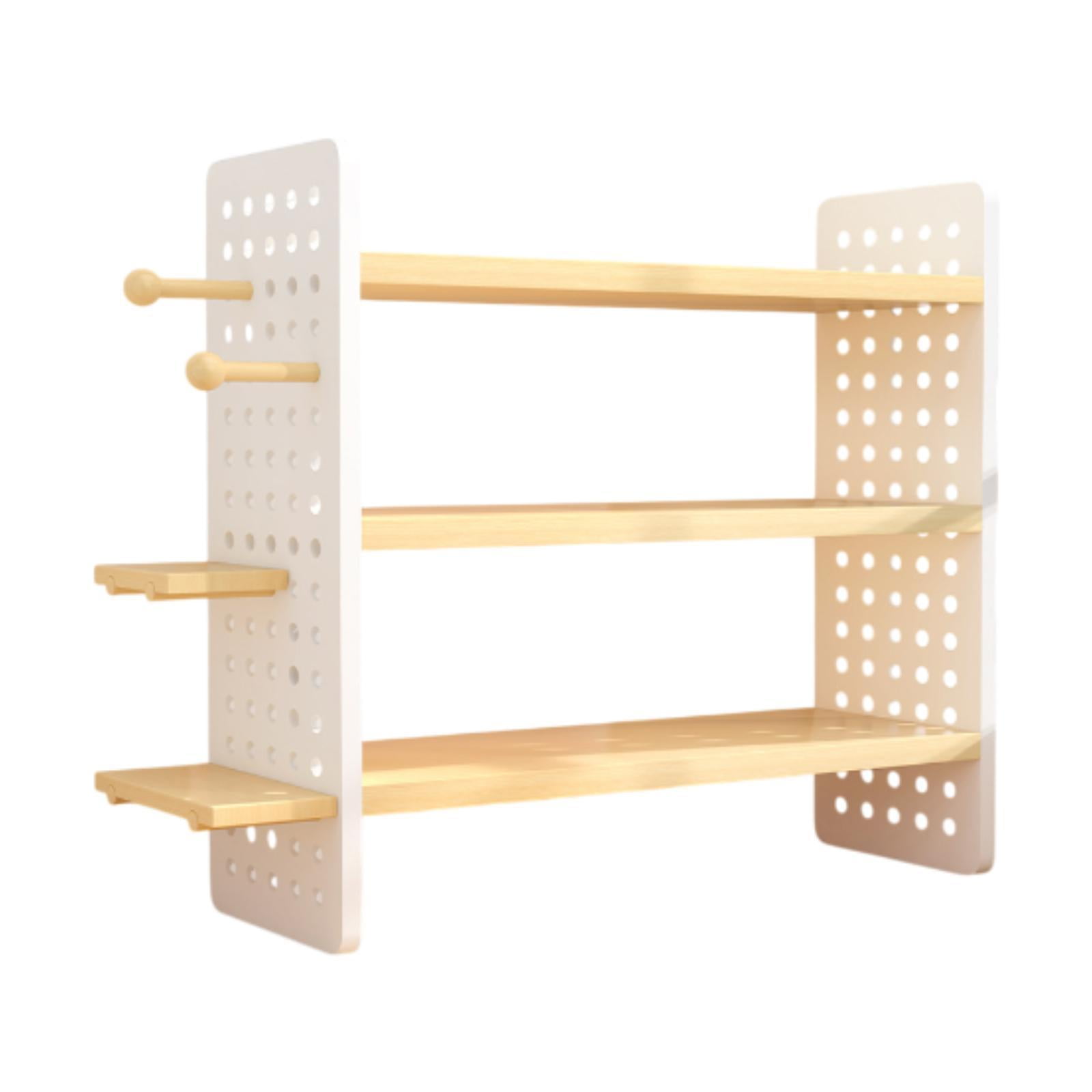 TISHITA Desk Organizer Desktop Display Rack 3 Tier Space Saving Wood ...