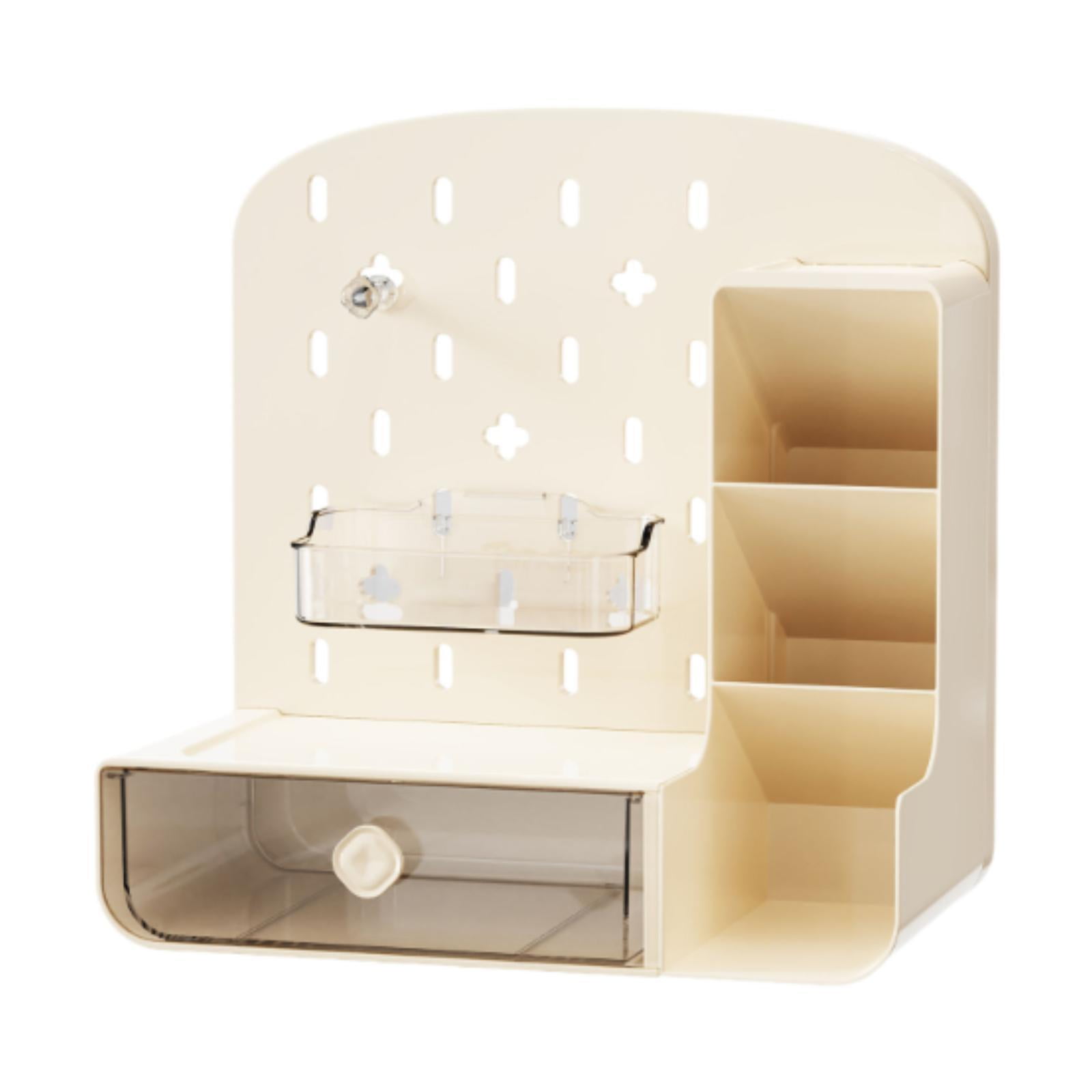 TISHITA Desk Peg Board Organizer with Drawer Crafts Organization Work ...