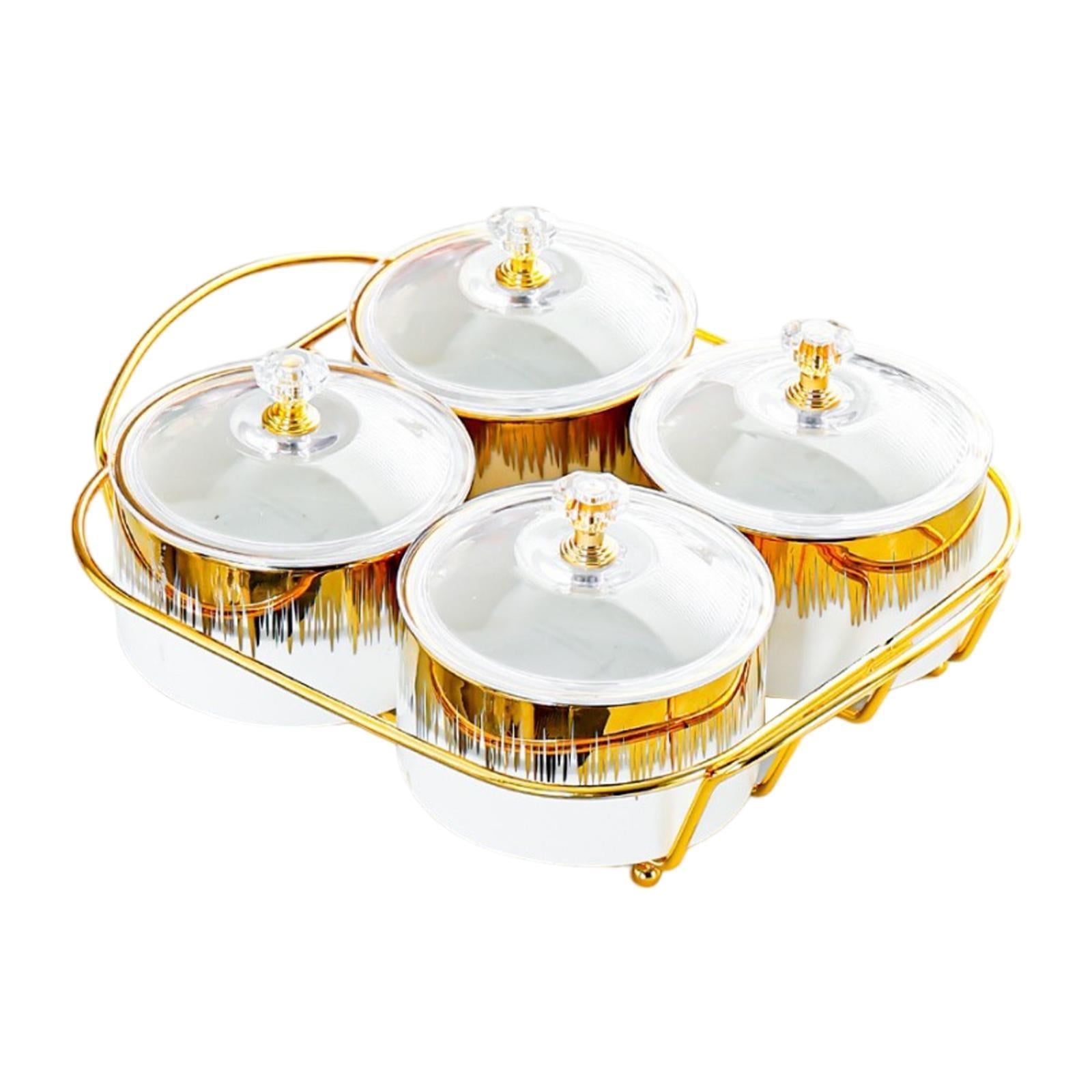 TISHITA Divided Serving Container with Lid Snacks Dish for Cookies ...