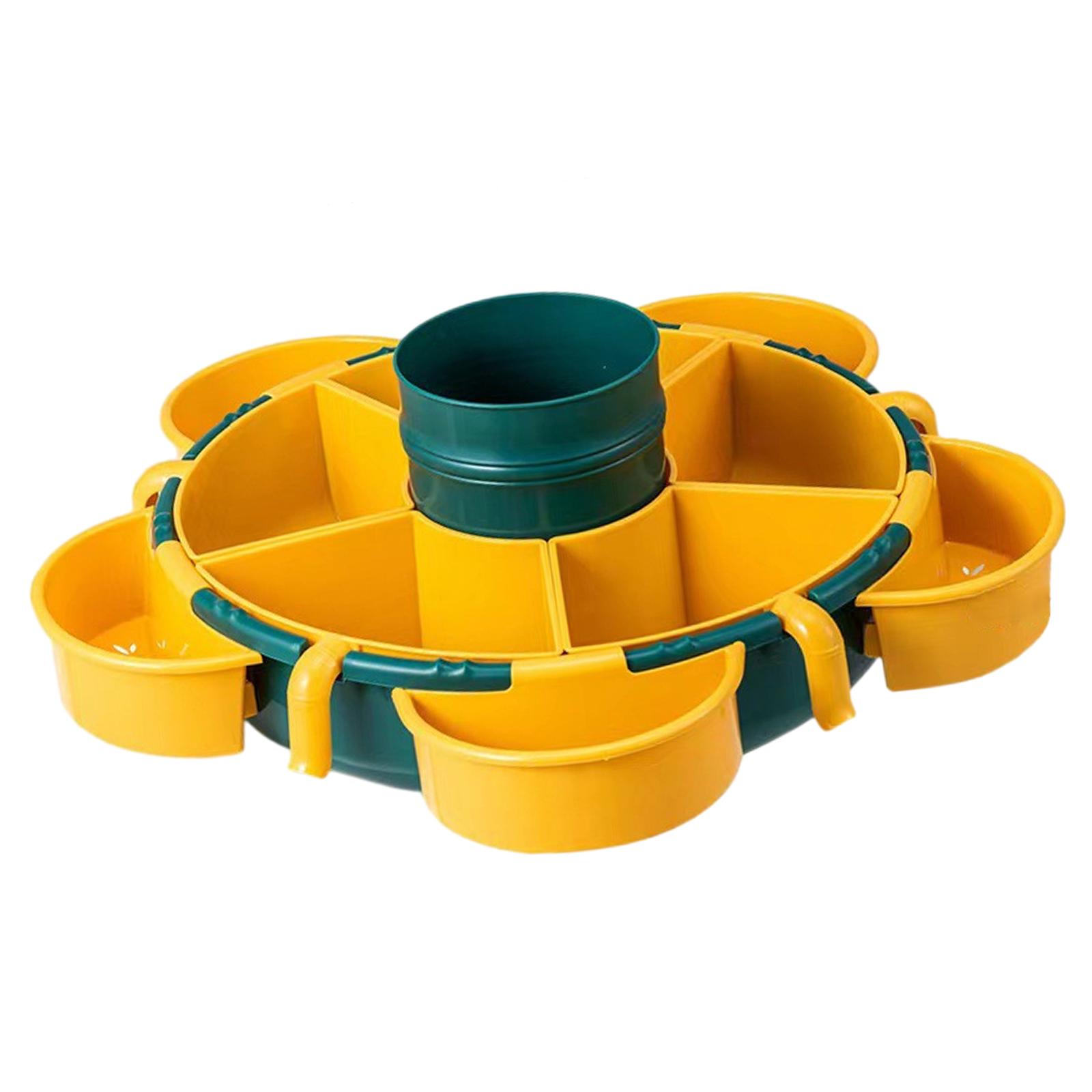 TISHITA Divided Veggie Tray Dried Fruit Plate 11 Compartments Rotatable ...