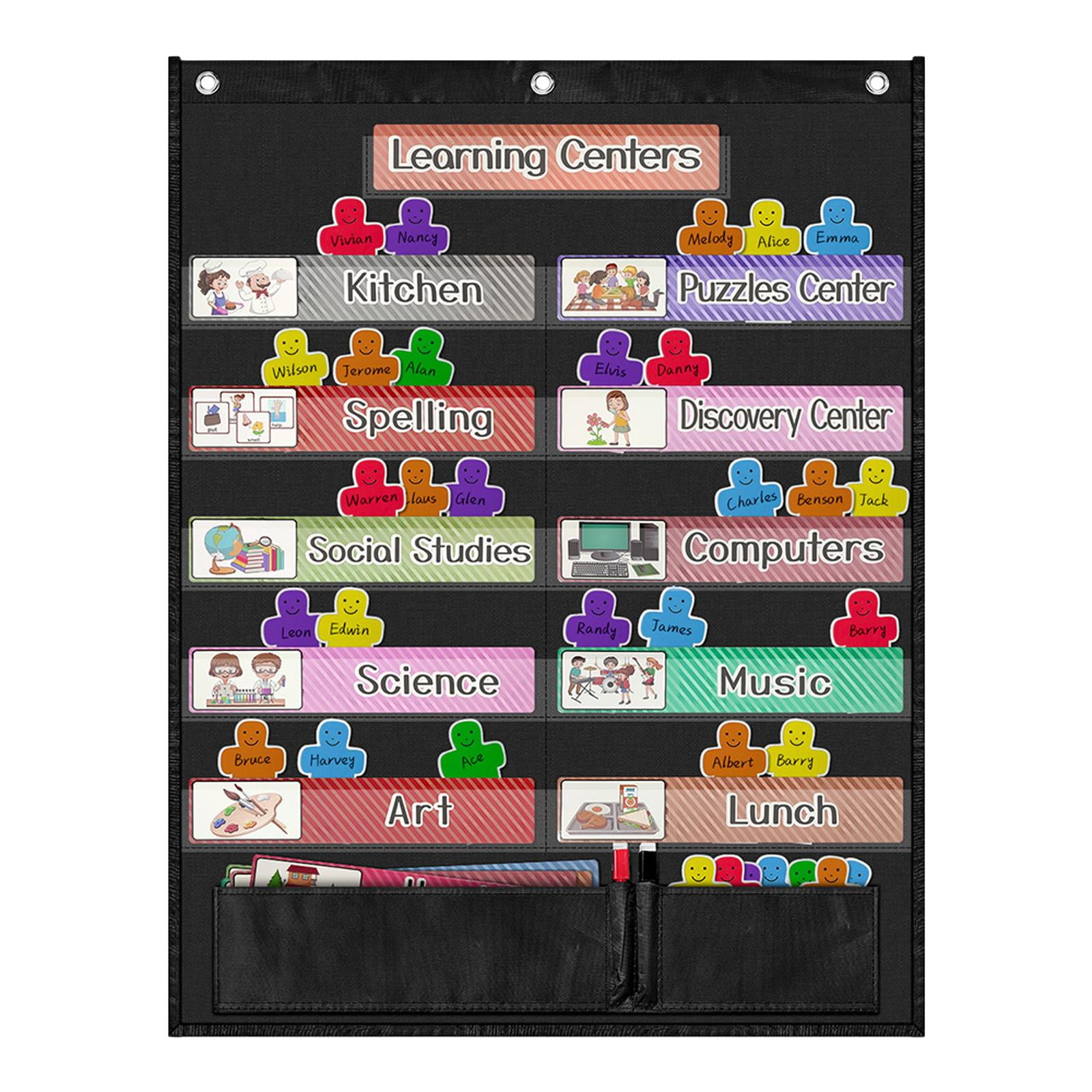 TISHITA Educational Chart Learning Center Pocket Chart, 56x71.5cm ...
