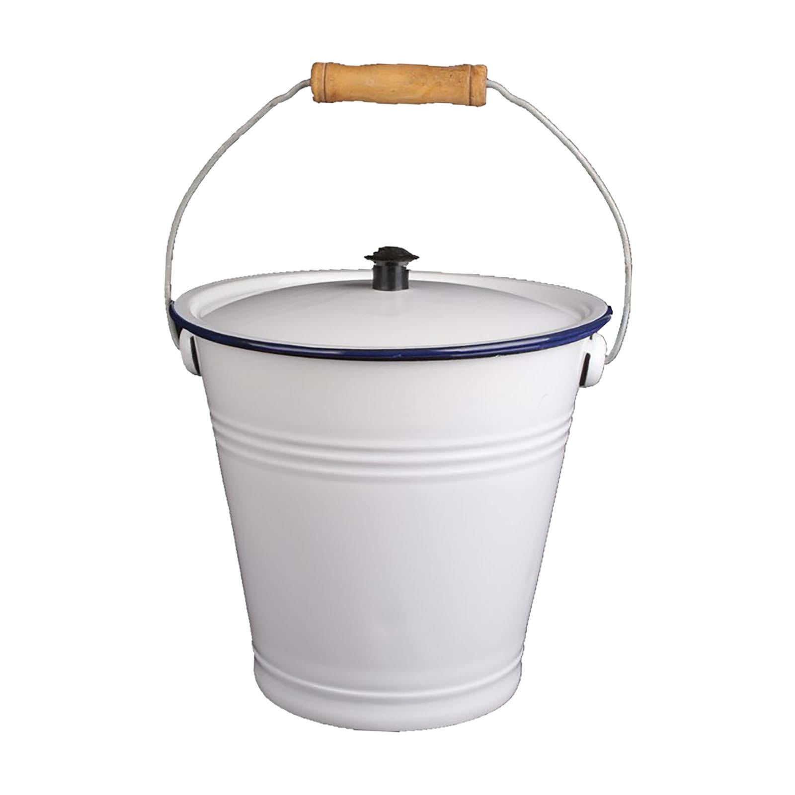 TISHITA Enamel Bucket Food Bin Thick Wall Insulated Enamelware for ...