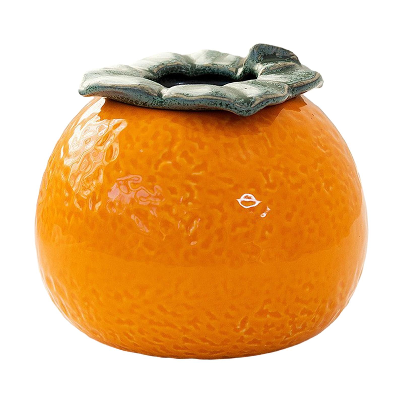 TISHITA Flower Pot Bonsai Pot Ceramic Orange Shape, Mini,Tea Can Home ...