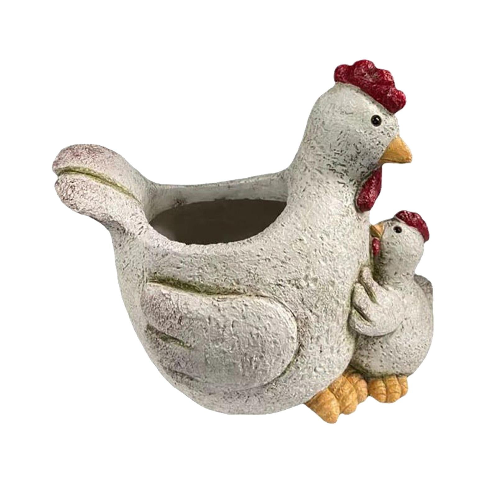 TISHITA Flower Pot, Chicken Statue, Delicate Planter, Chicken Planter ...