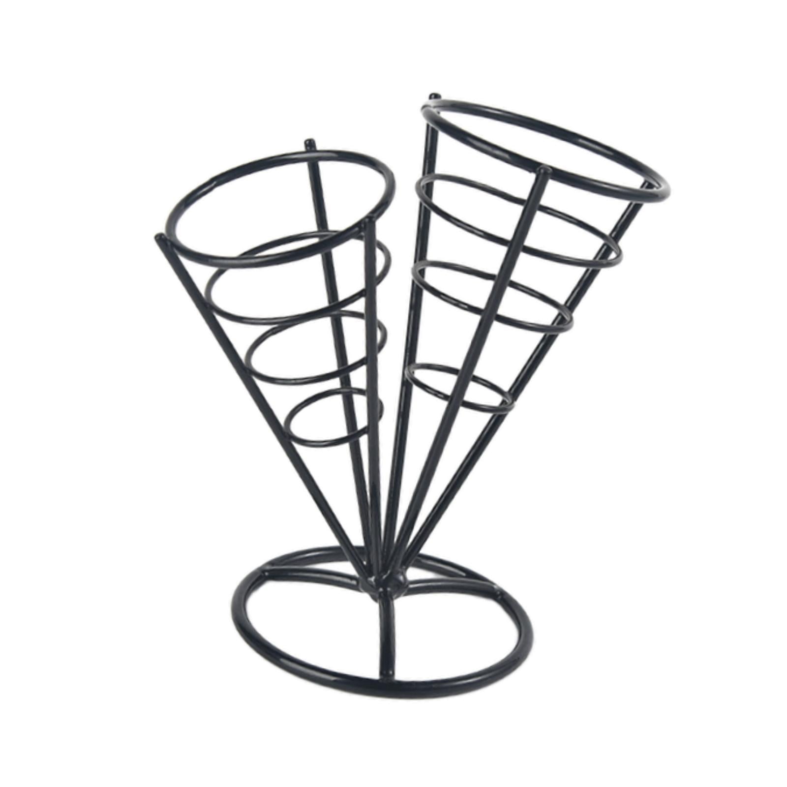 TISHITA French Fries Stand 2 Cone French Fry Basket Portable for Home ...